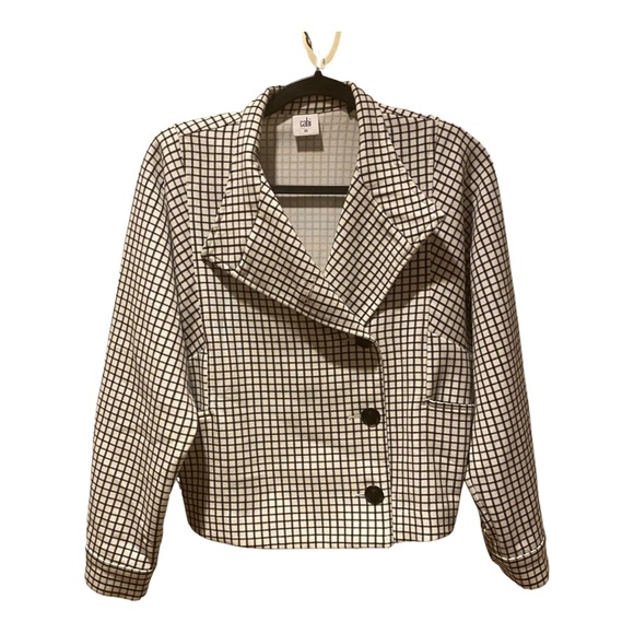 CAbi | Jackets & Coats | Cabi White And Black Checkered Jacket | Poshmark